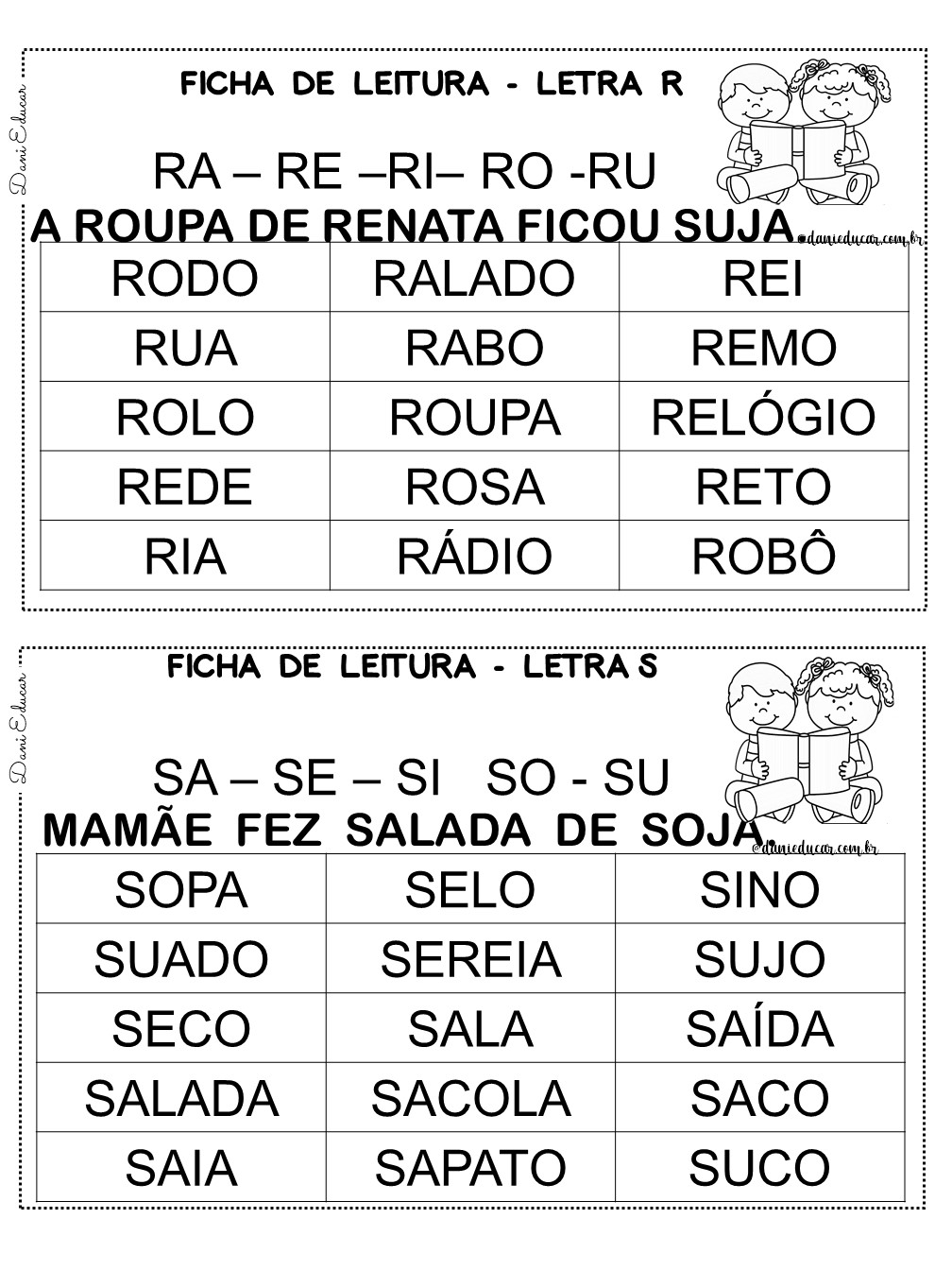 Ficha De Leitura Letra I - RETOEDU