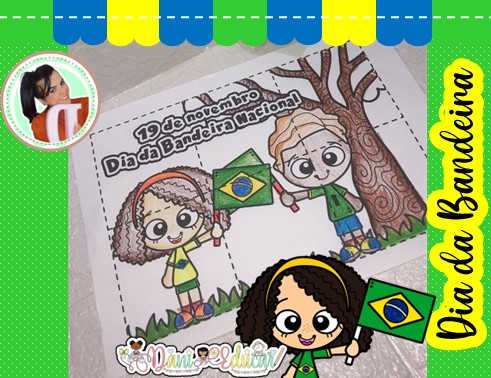 Atividade bandeira do Brasil Colagem