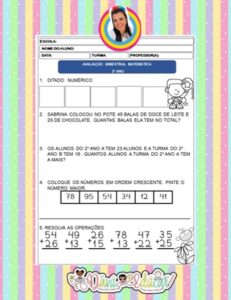 Prova de matemática 2 ano